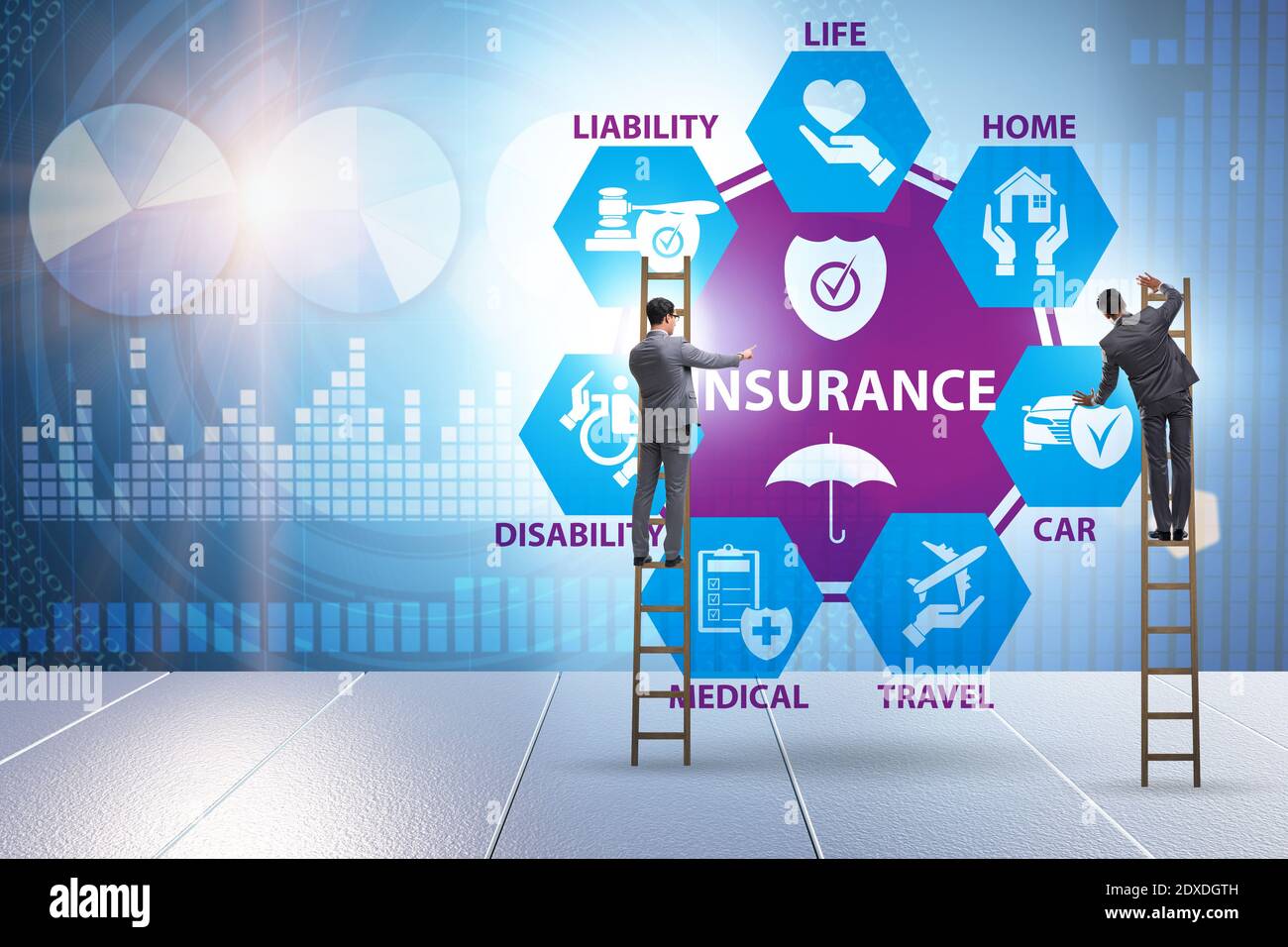 Concept of the various types of insurance Stock Photo - Alamy