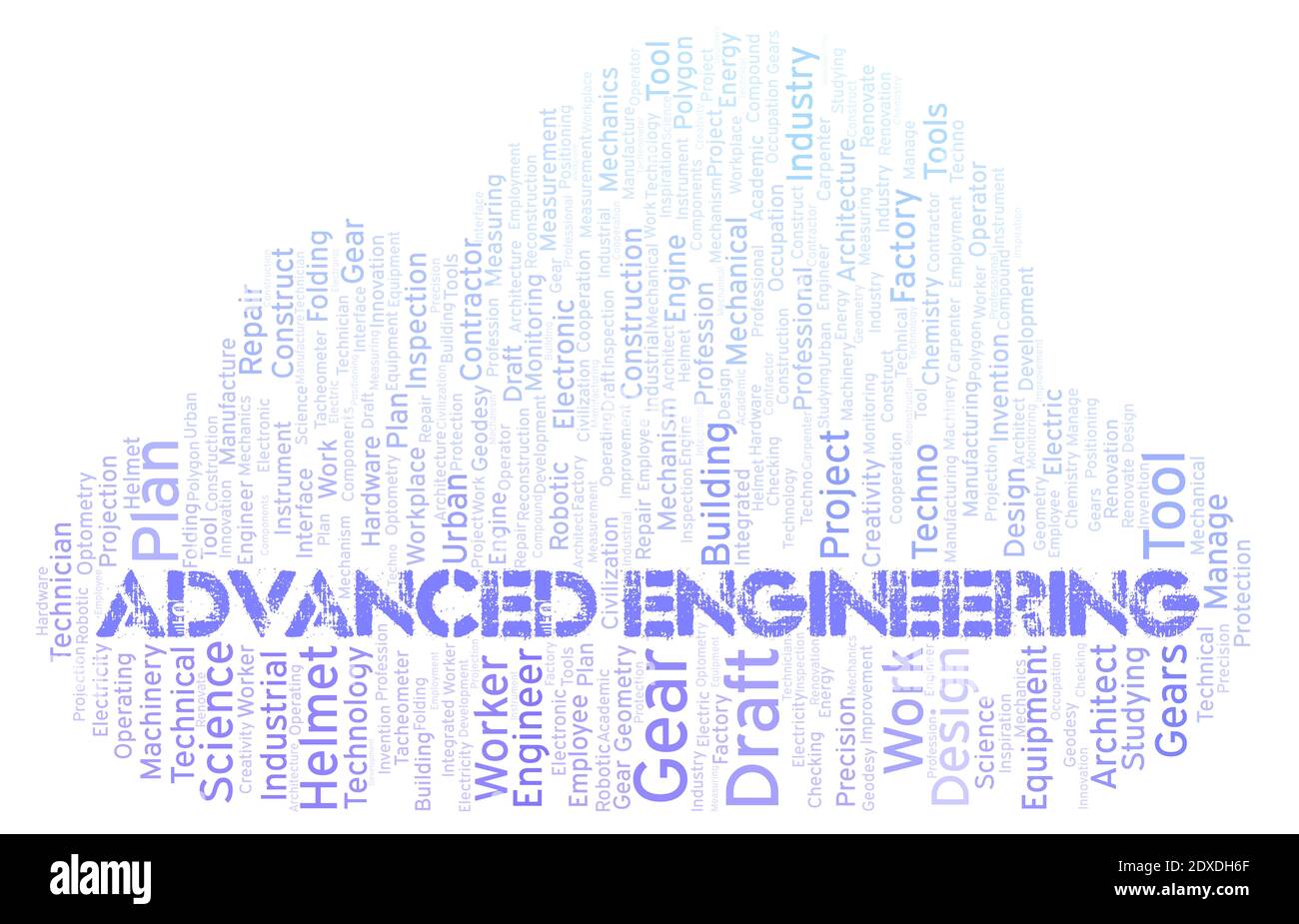 Advanced Engineering typography word cloud create with text only Stock ...