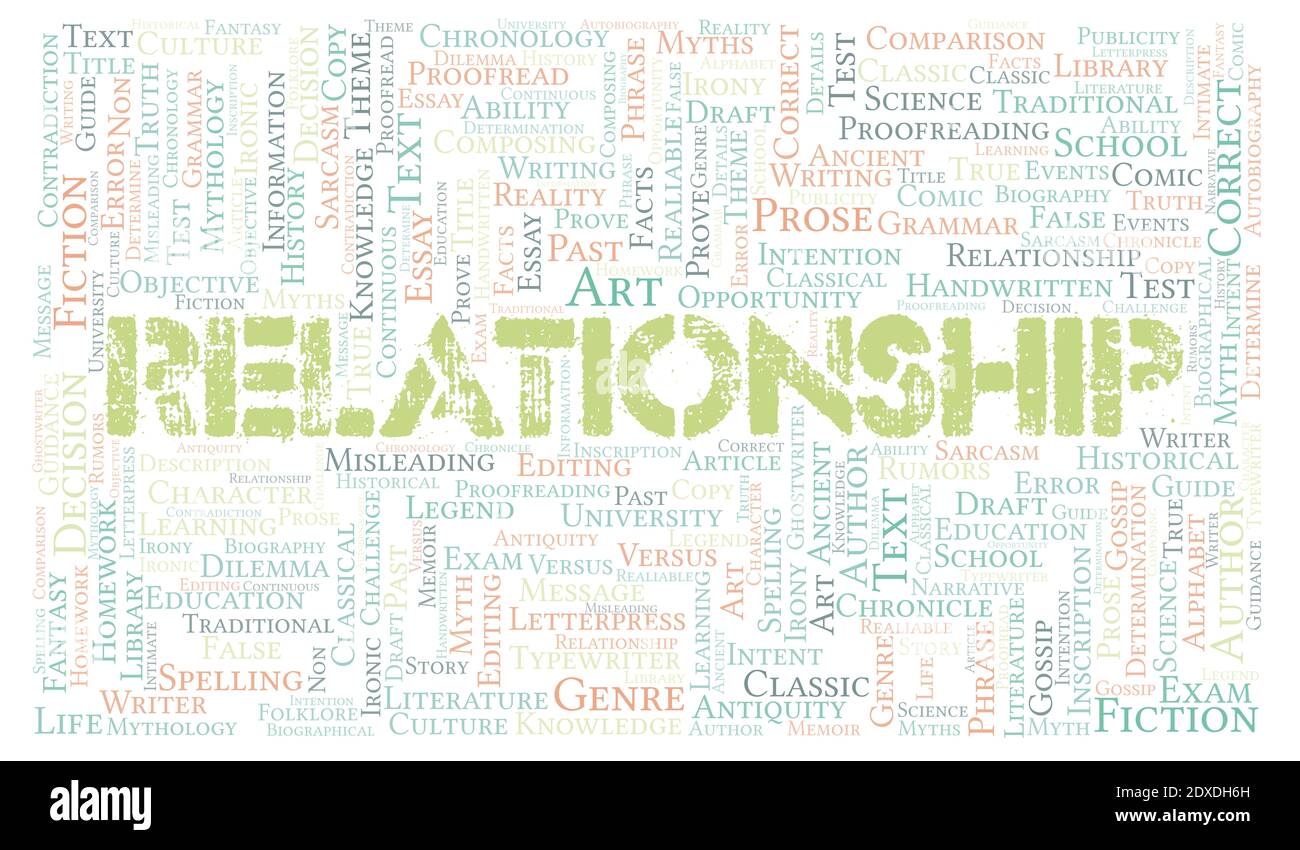 Relationship typography word cloud create with text only Stock Photo ...