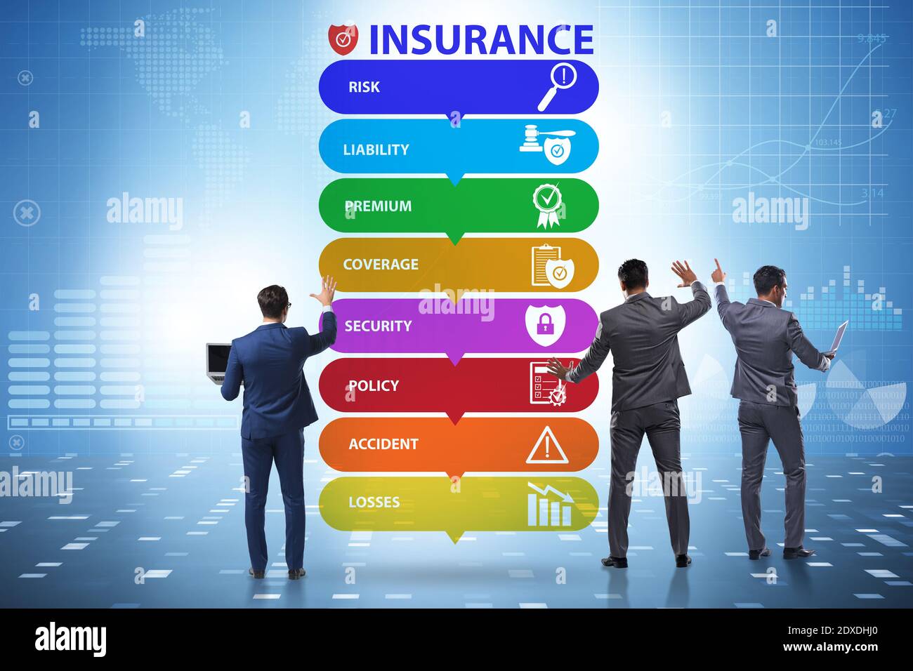Concept of the various types of insurance Stock Photo - Alamy