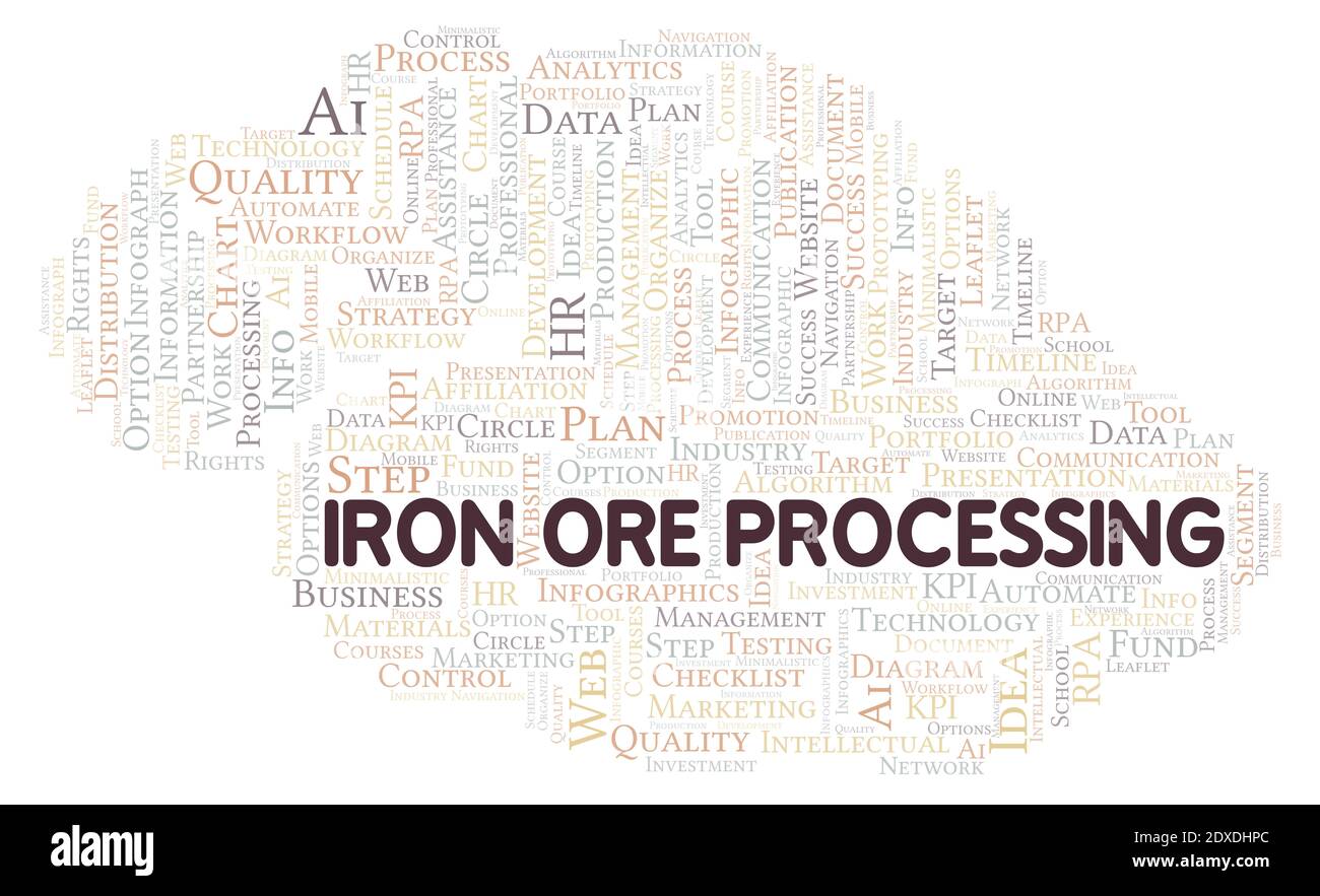 Iron Ore Processing typography word cloud create with text only Stock ...
