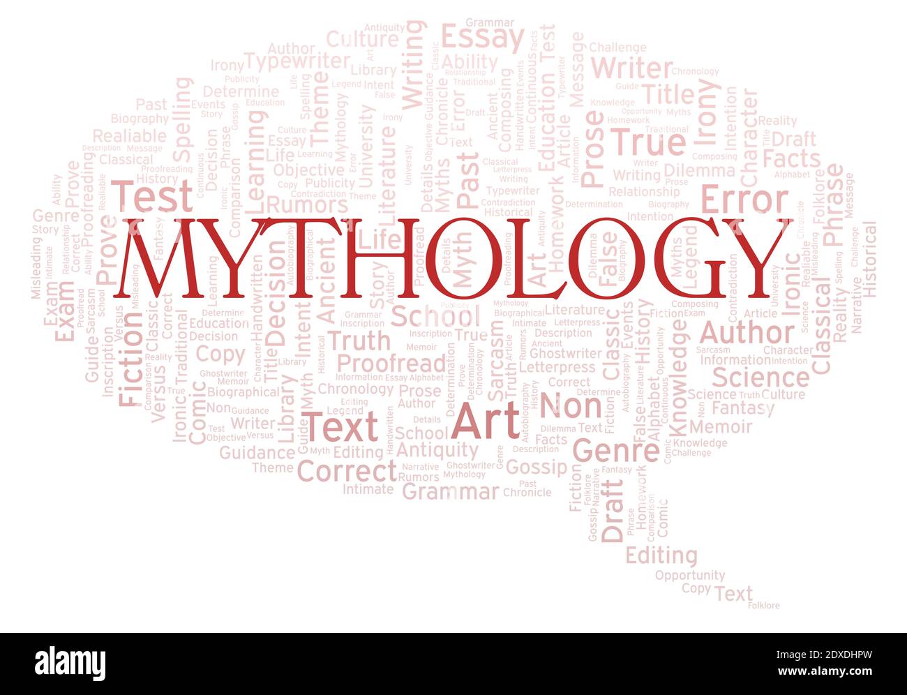 Mythology typography word cloud create with text only Stock Photo - Alamy