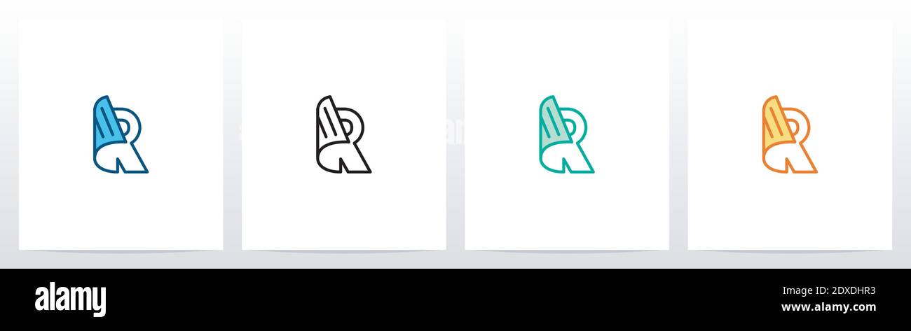 Folded Paper On Letter R Stock Vector Image & Art - Alamy