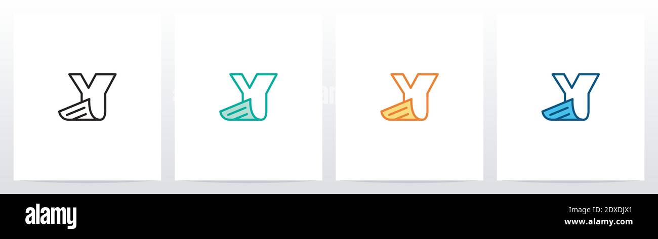 Folded Paper On Letter Y Stock Vector Image & Art - Alamy