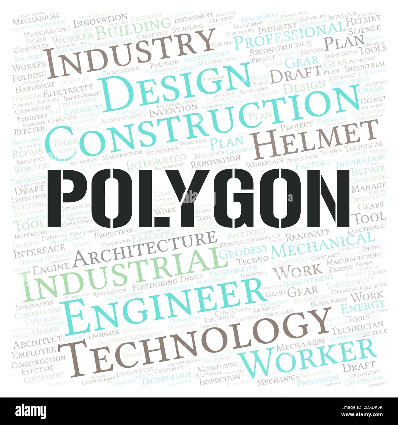 Polygon typography word cloud create with text only Stock Photo - Alamy