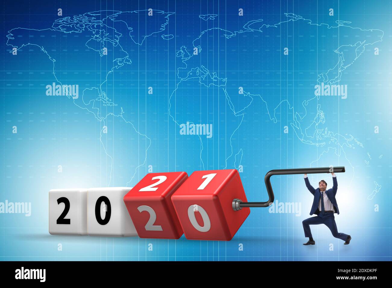 Concept of changing the year from 2020 to 2021 Stock Photo - Alamy