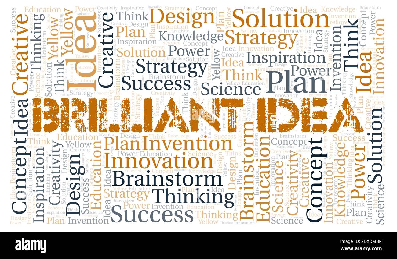 Brilliant Idea typography word cloud create with text only Stock Photo ...