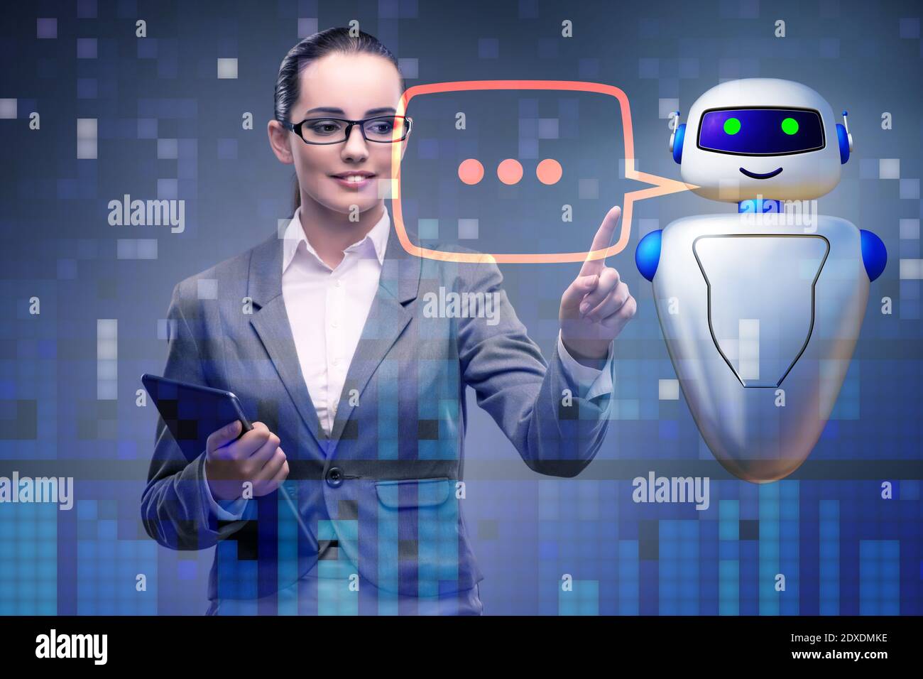 Woman chatting ai chatbot hi-res stock photography and images - Alamy