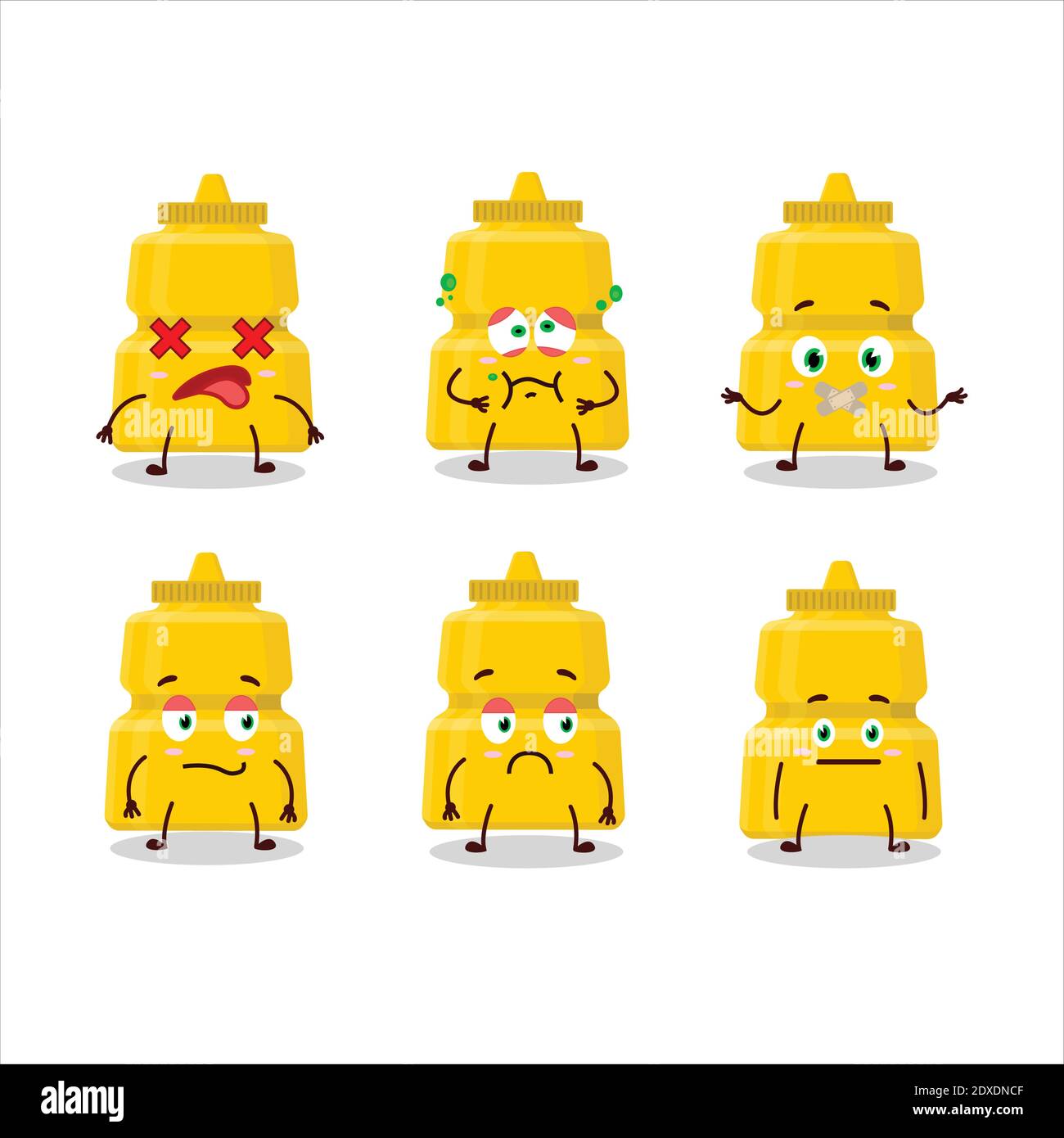 Mustard cartoon in character with nope expression. Vector illustration ...
