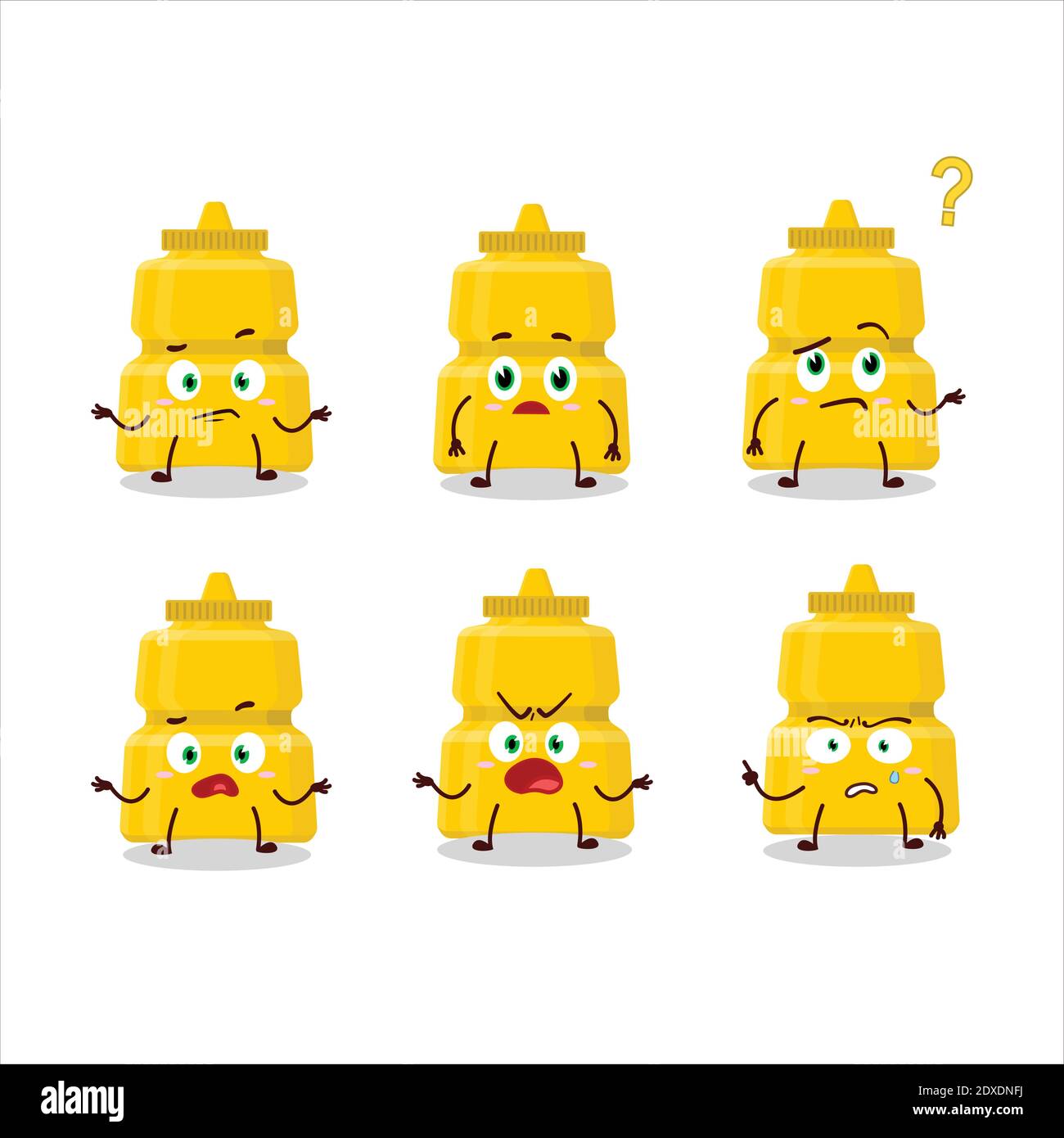 Cartoon character of mustard with what expression. Vector illustration ...