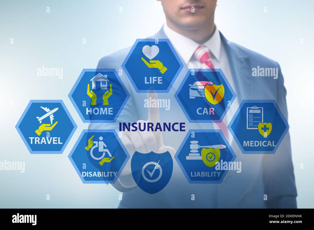 Concept of the various types of insurance Stock Photo - Alamy