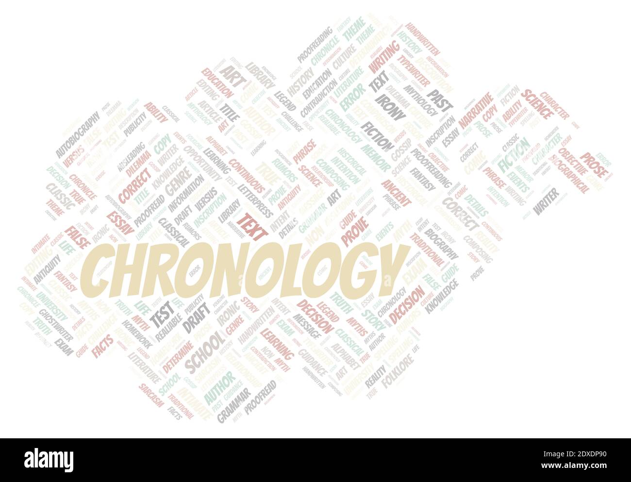 Chronology typography word cloud create with text only Stock Photo - Alamy