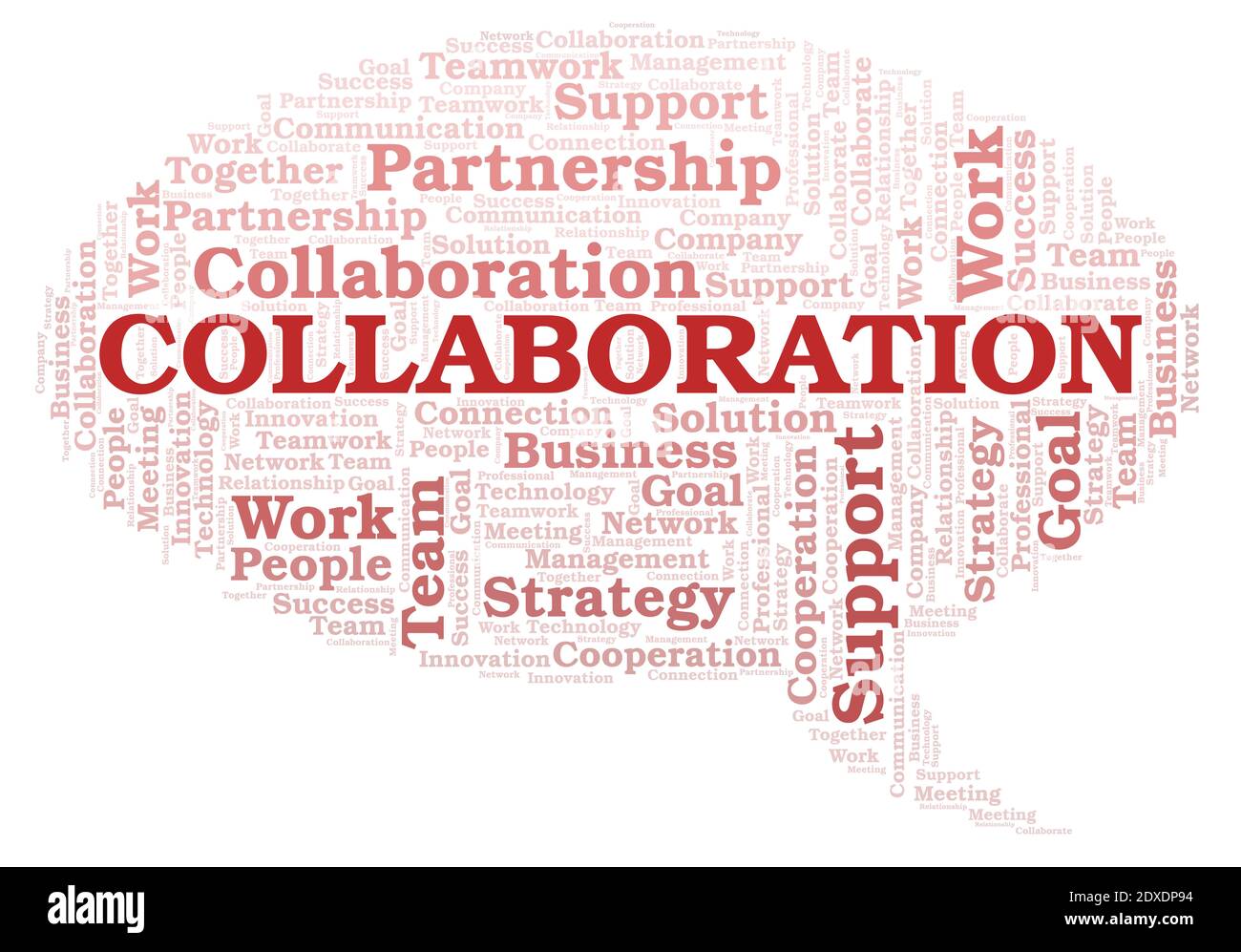 Collaboration typography word cloud create with text only Stock Photo ...