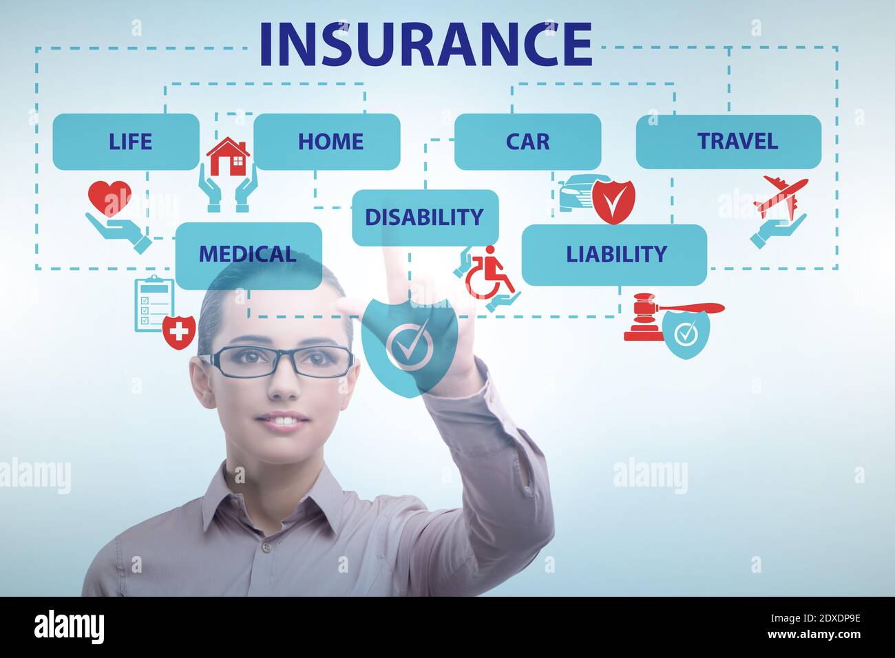 Concept of the various types of insurance Stock Photo - Alamy