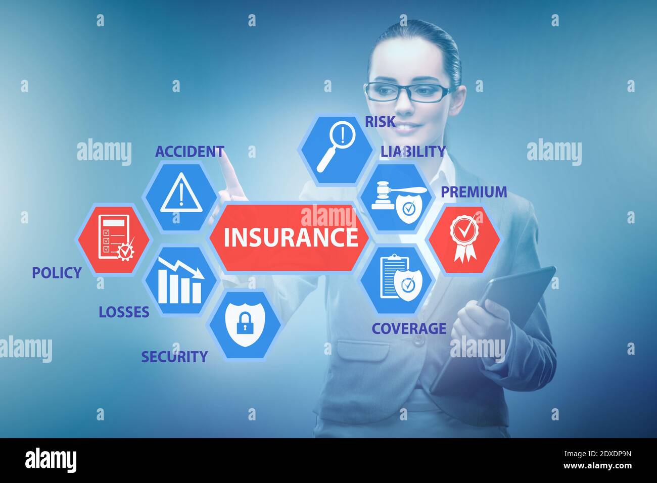 Concept of the various types of insurance Stock Photo - Alamy