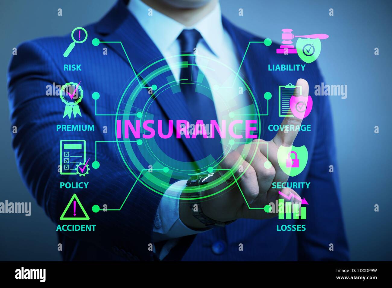 Concept of the various types of insurance Stock Photo - Alamy