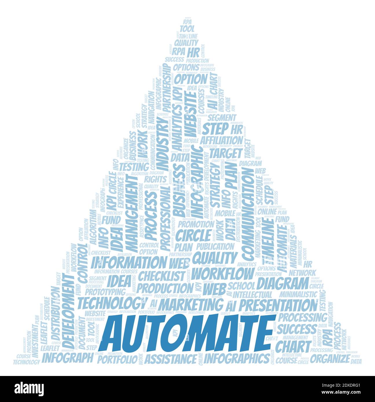 Automate typography word cloud create with text only Stock Photo - Alamy