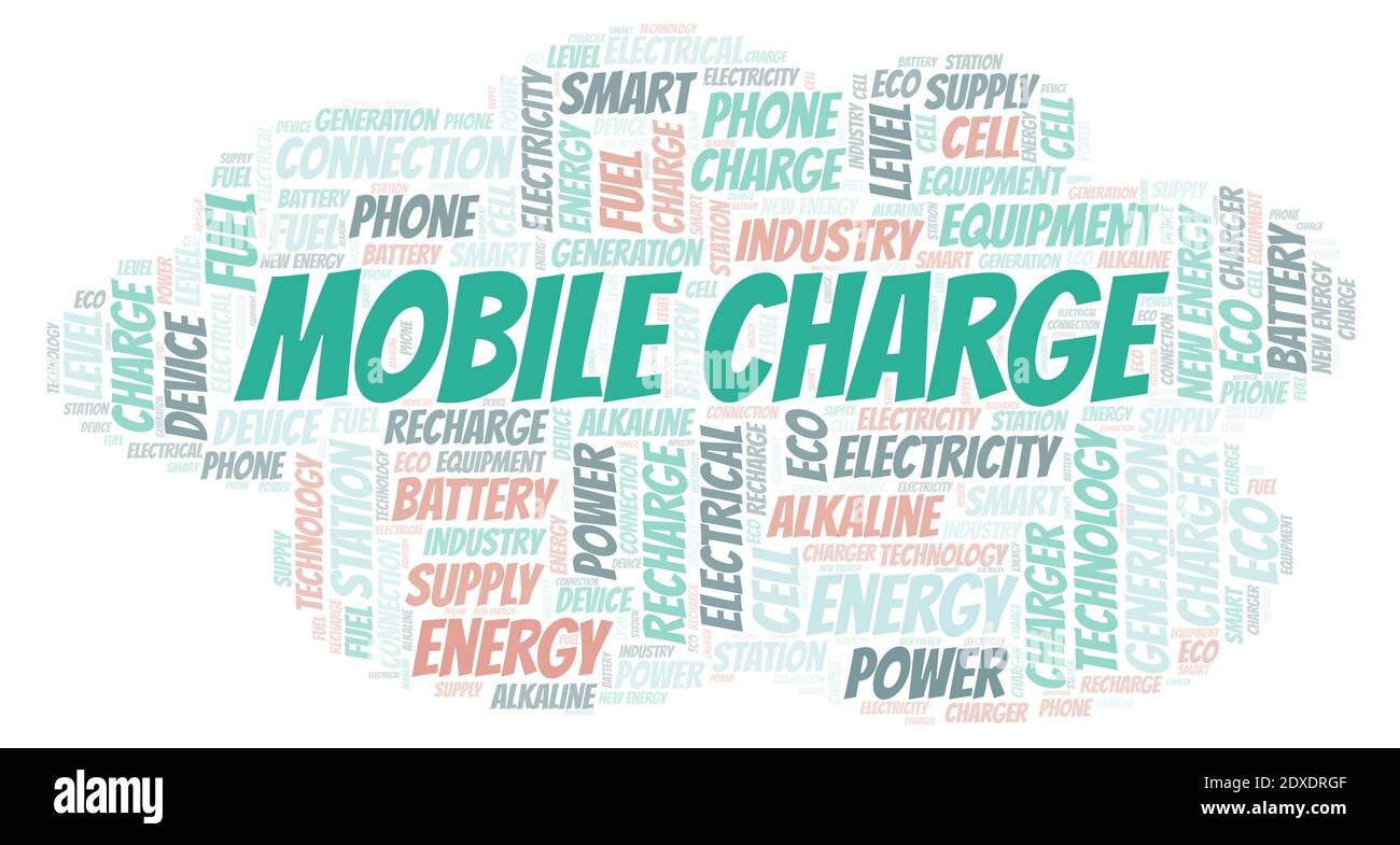 Mobile Charge typography word cloud create with text only Stock Photo ...