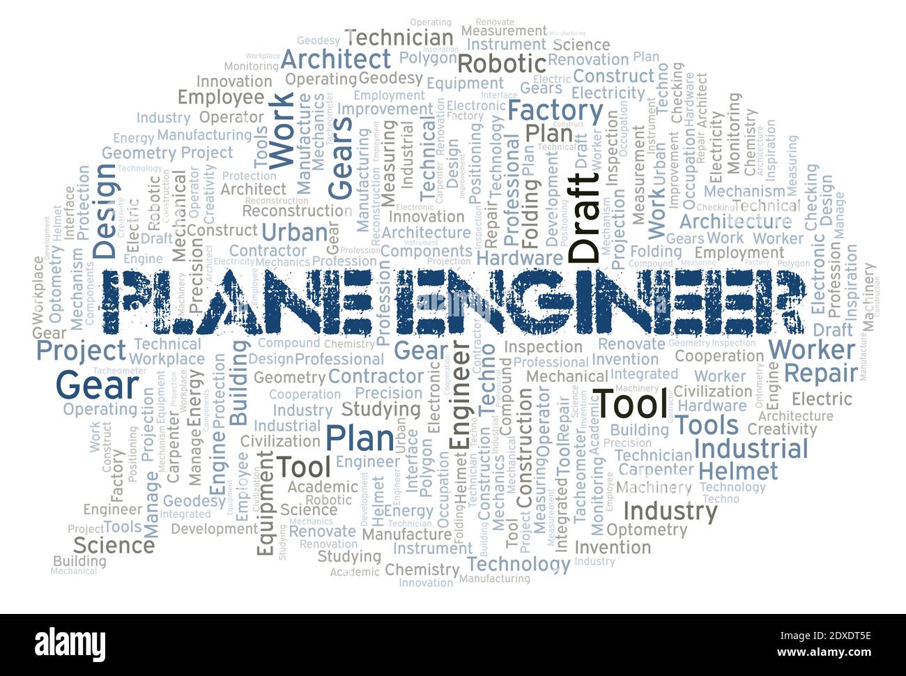 Plane Engineer typography word cloud create with text only Stock Photo ...