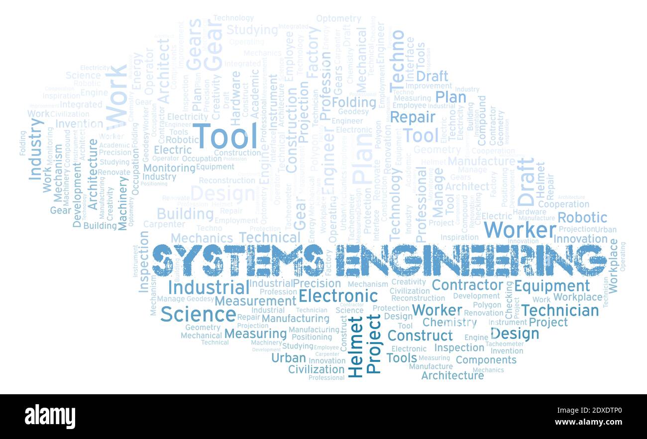 Systems Engineering typography word cloud create with text only Stock ...