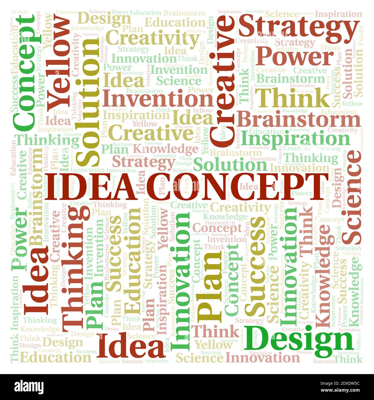 Idea Concept typography word cloud create with text only Stock Photo ...