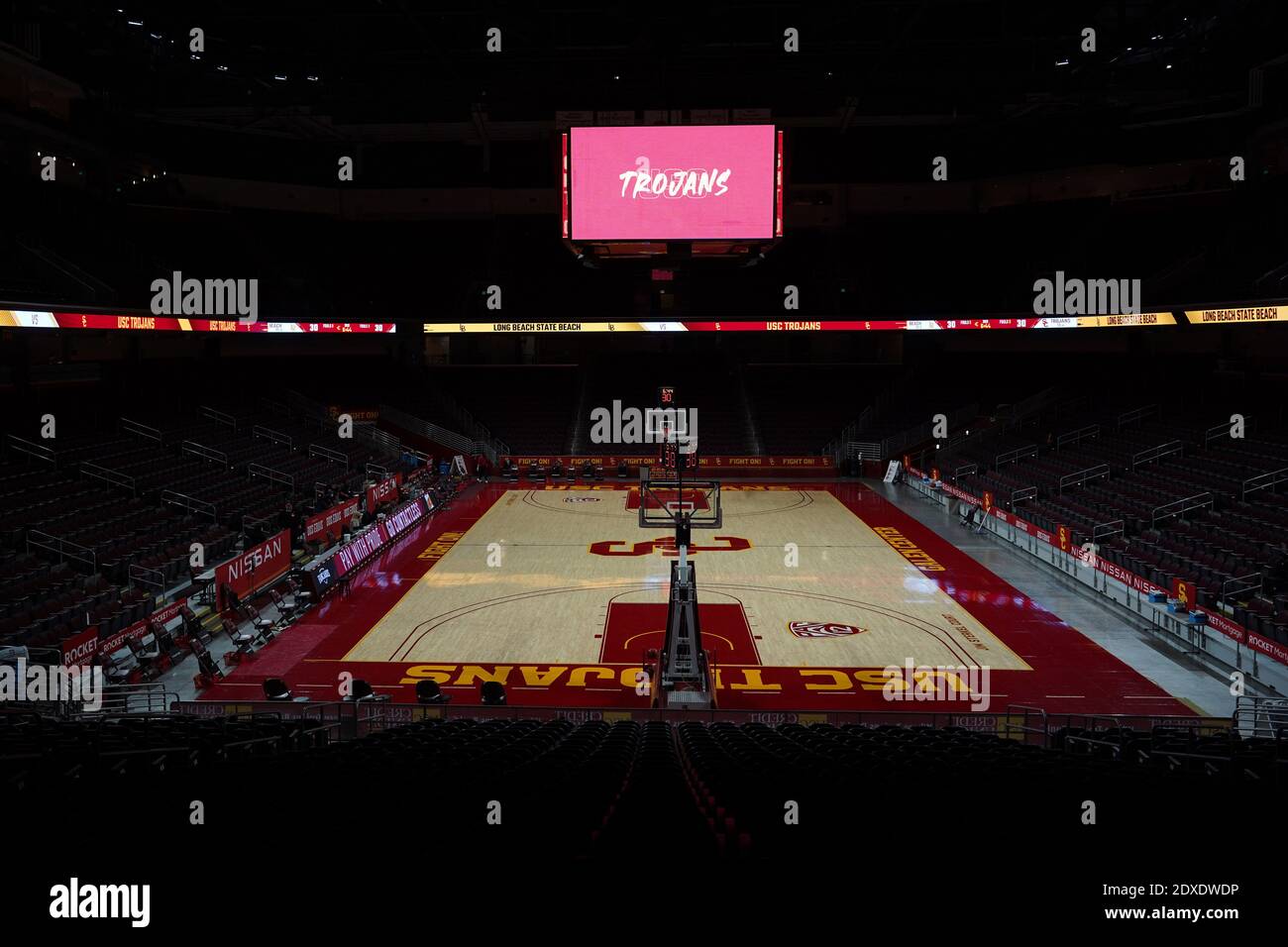 A general view of the Galen Center empty with no fans during an NCAA ...
