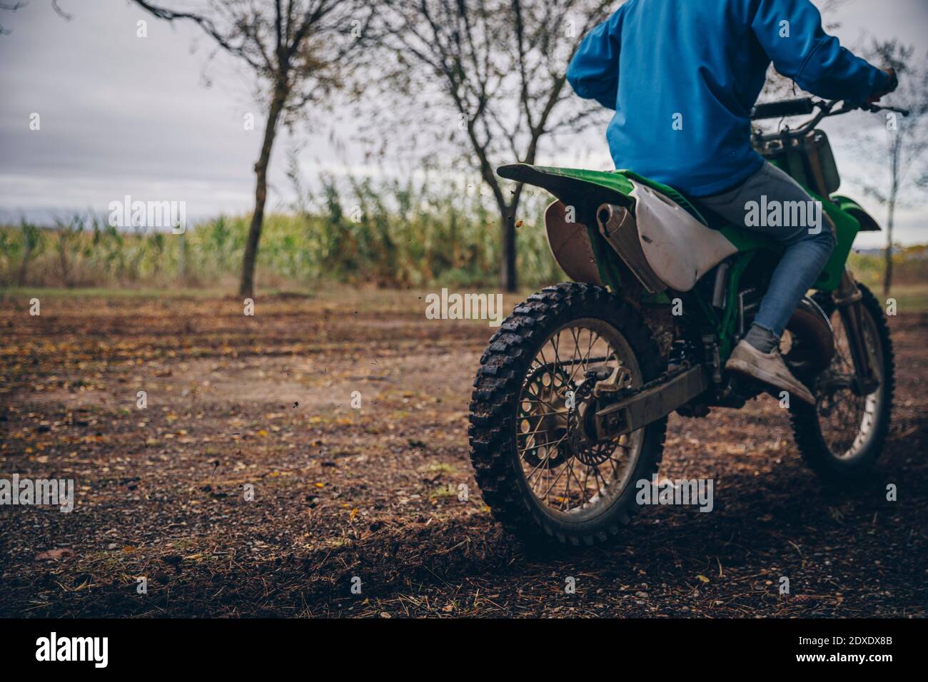 Rear view riding motorcycle hi-res stock photography and images - Alamy