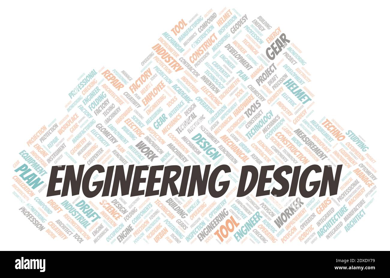Engineering Design typography word cloud create with text only Stock ...