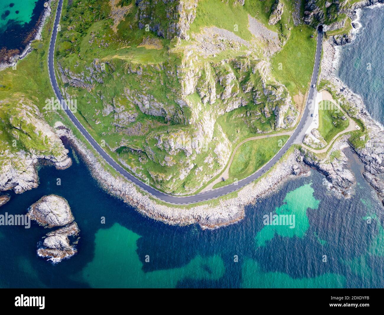 Road by mountain on island at Andoya, Norway Stock Photo - Alamy