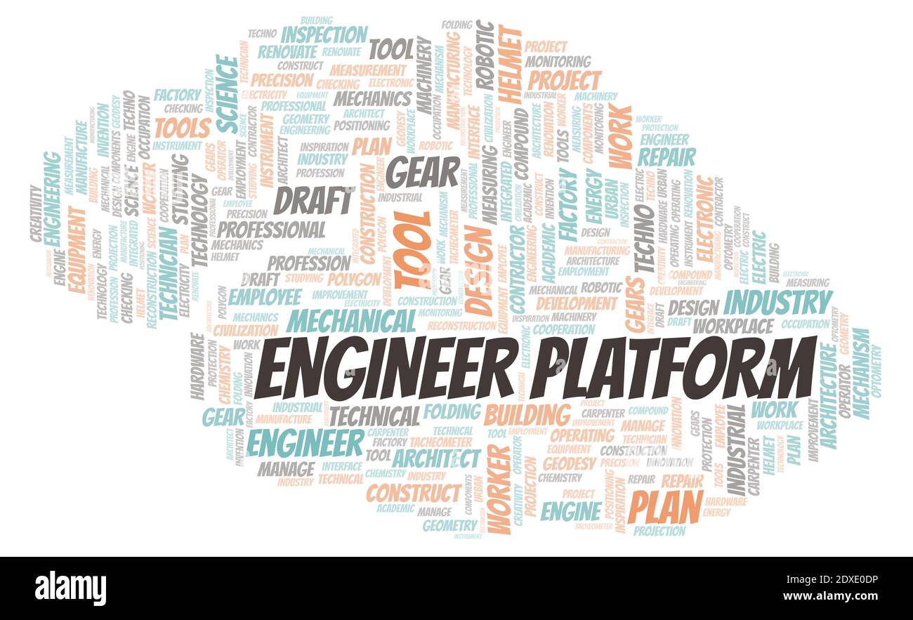Engineer Platform typography word cloud create with text only Stock ...