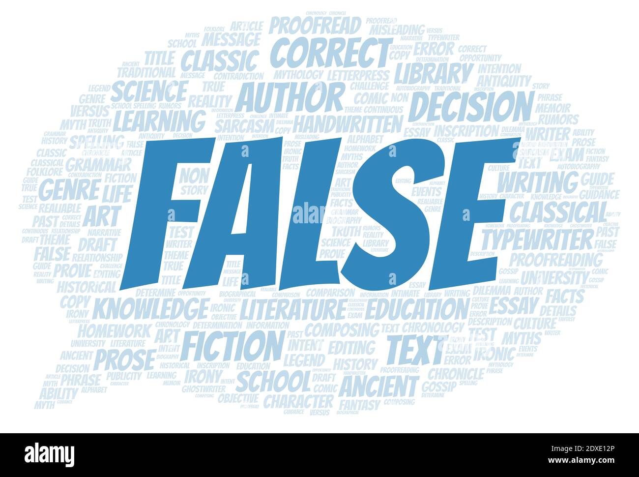 False typography word cloud create with text only Stock Photo - Alamy