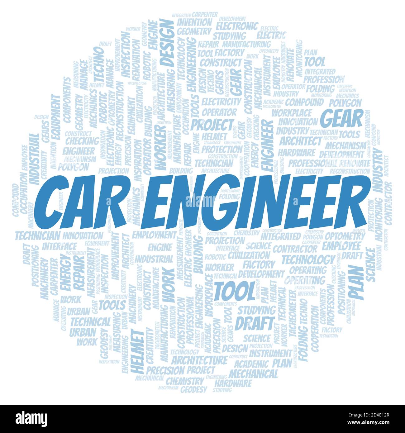 Car Engineer typography word cloud create with text only Stock Photo ...