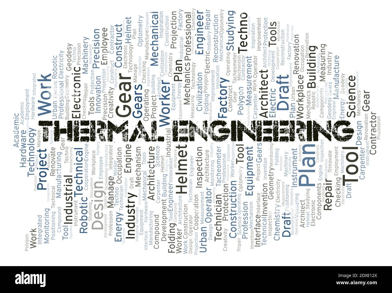 Thermal Engineering typography word cloud create with text only Stock ...
