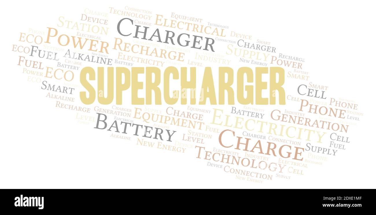 Supercharger typography word cloud create with text only Stock Photo ...