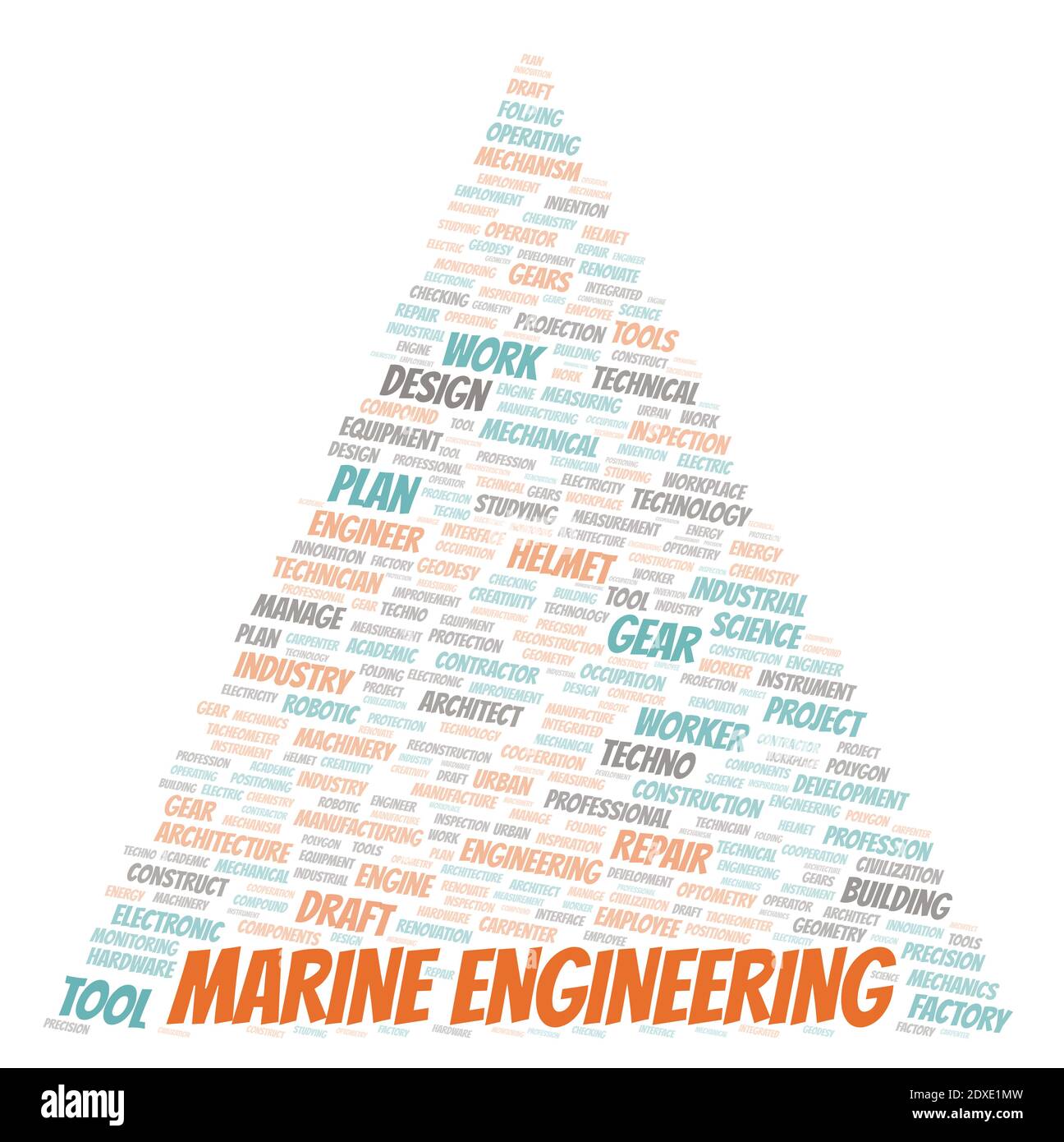 Marine Engineering typography word cloud create with text only Stock ...