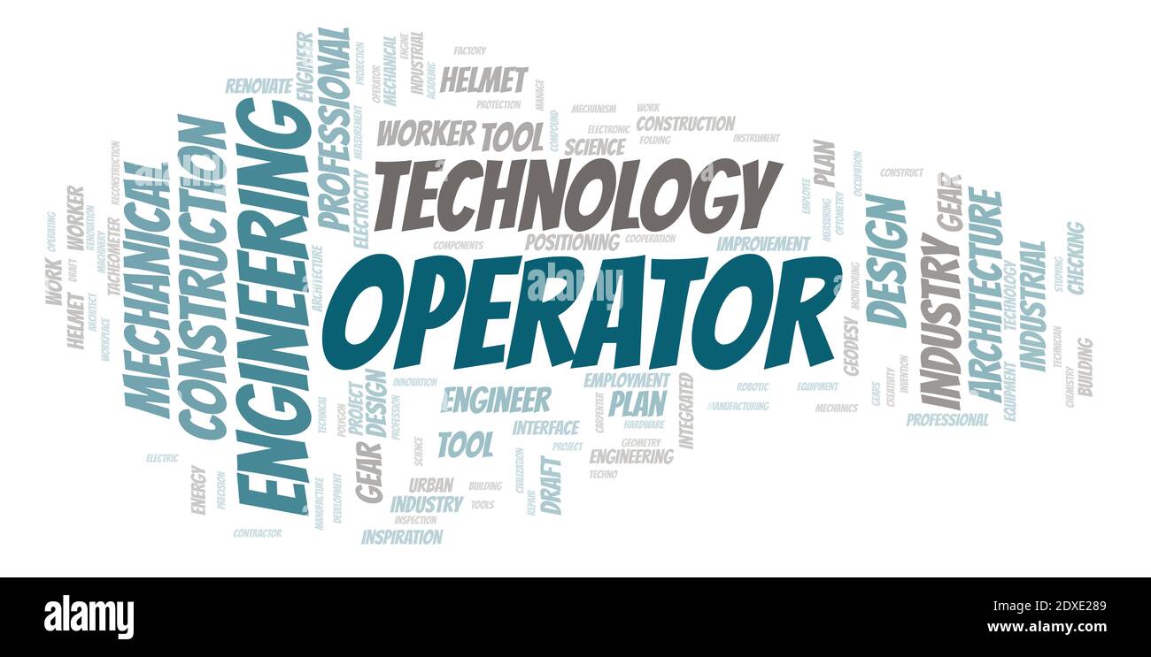 Operator typography word cloud create with text only Stock Photo - Alamy
