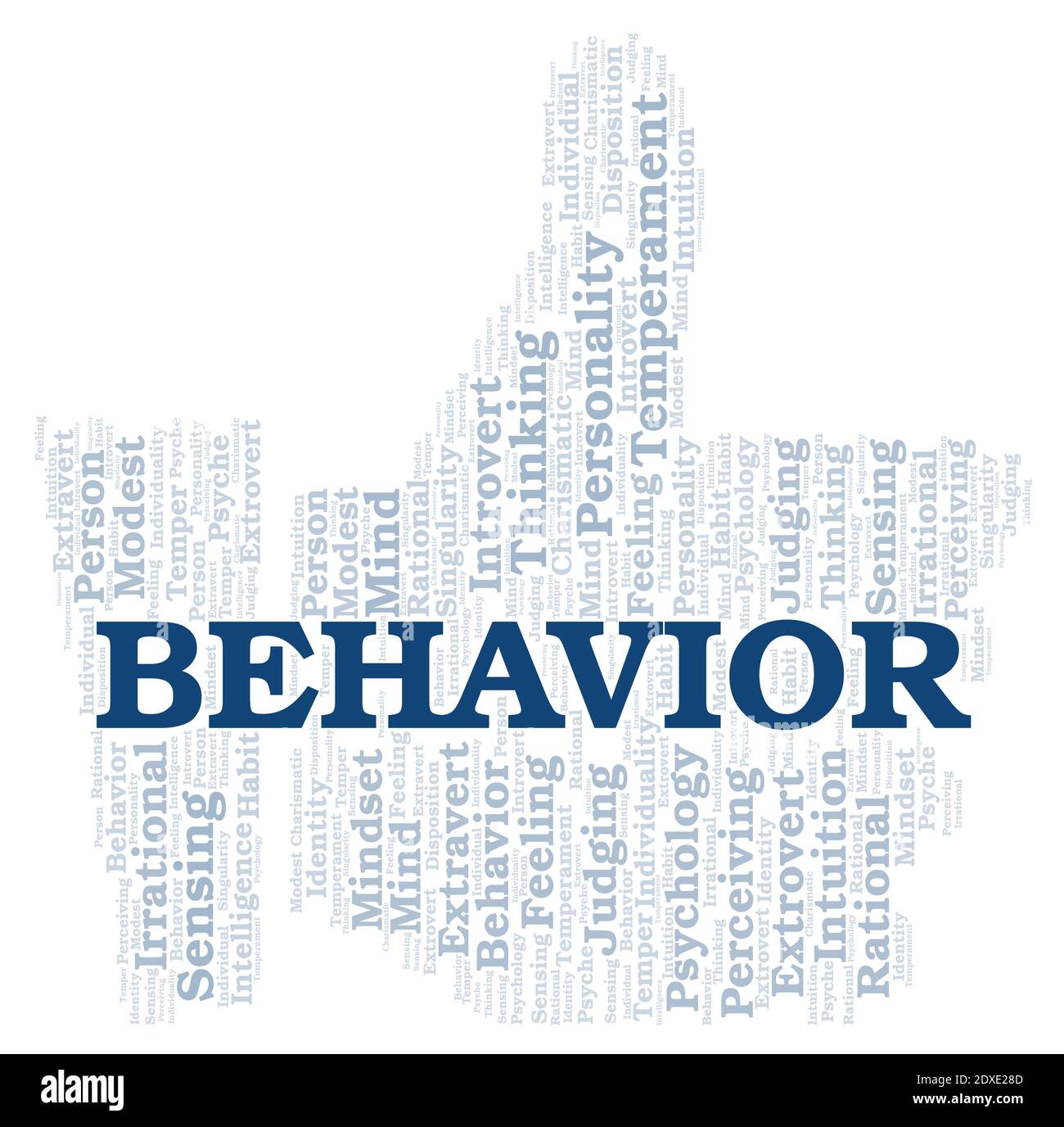 Behavior typography word cloud create with text only Stock Photo - Alamy