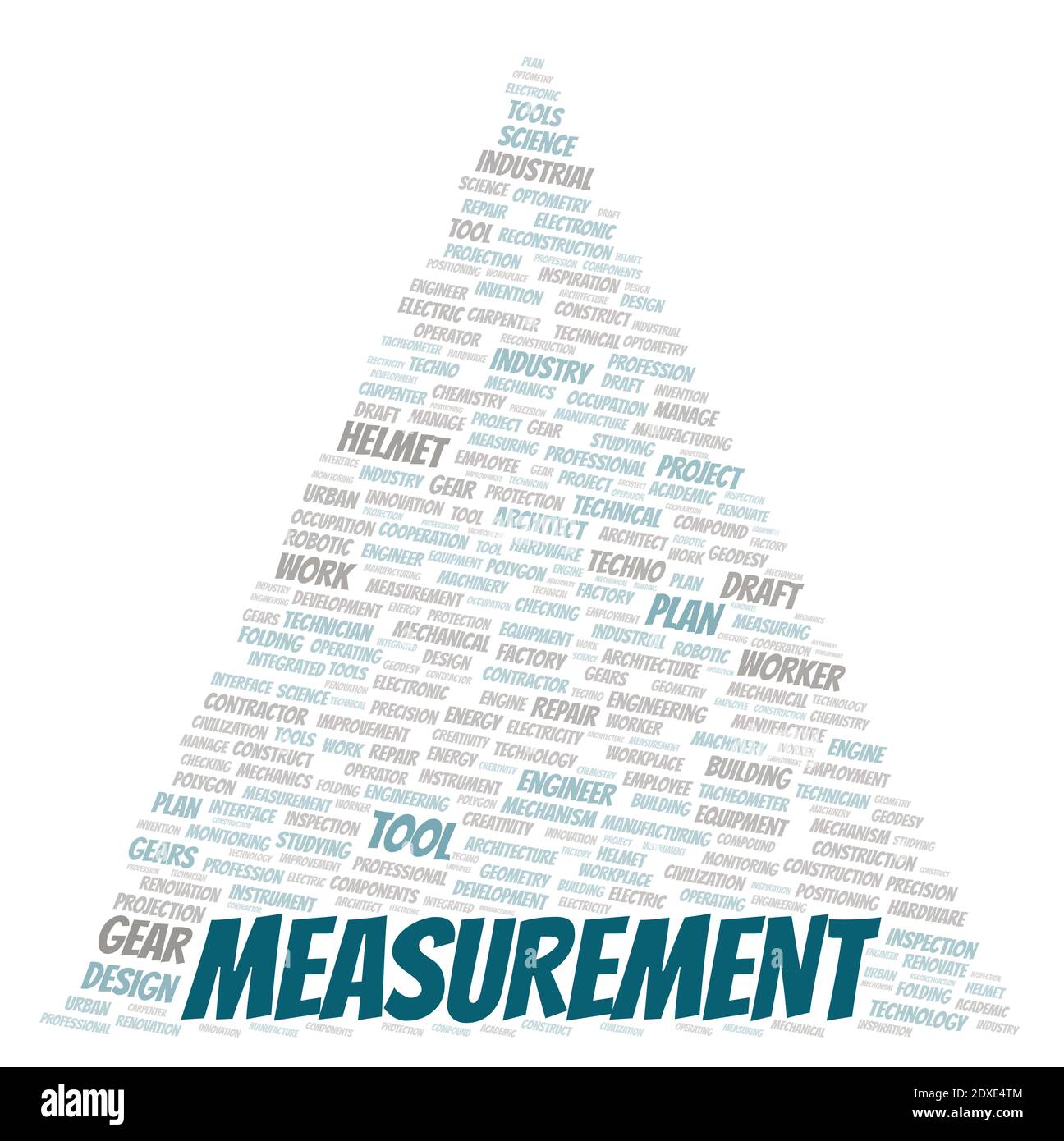 Measurement typography word cloud create with text only Stock Photo - Alamy