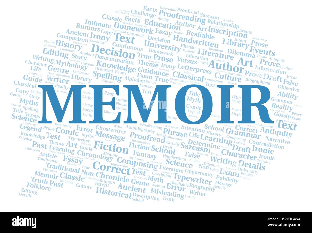Memoir typography word cloud create with text only Stock Photo - Alamy
