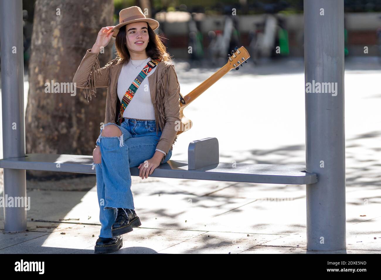 Beautiful woman on bus hi-res stock photography and images - Alamy