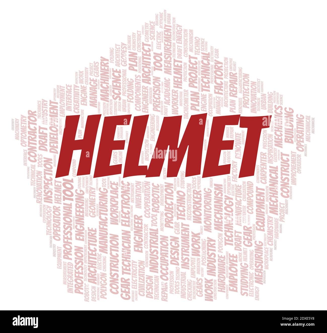 Helmet typography word cloud create with text only Stock Photo - Alamy