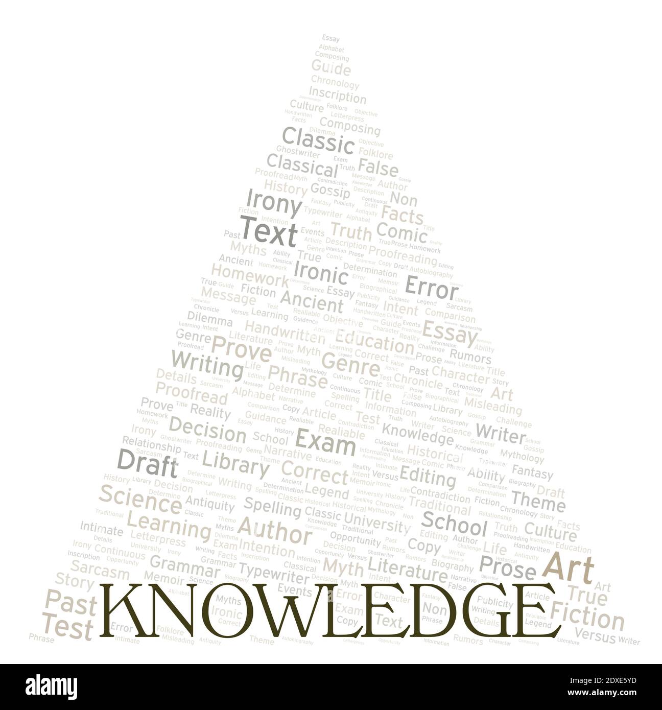 Knowledge typography word cloud create with text only Stock Photo - Alamy