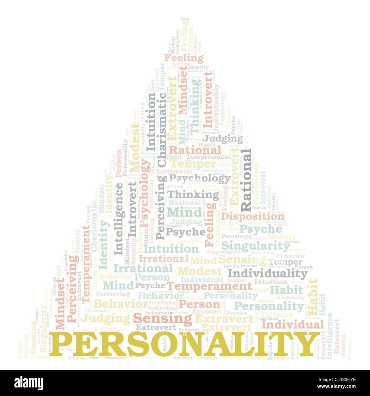 Personality typography word cloud create with text only Stock Photo - Alamy