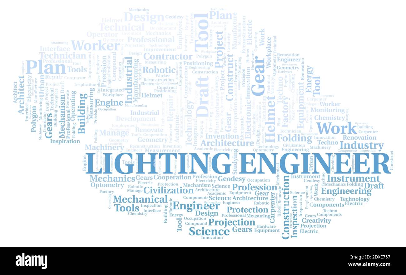 Lighting Engineer typography word cloud create with text only Stock ...