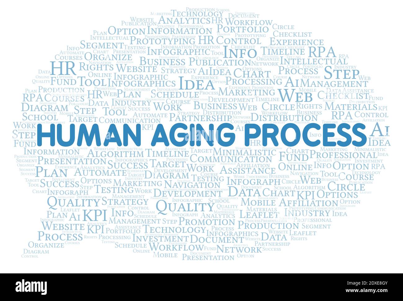 Human Aging Process typography word cloud create with text only Stock ...