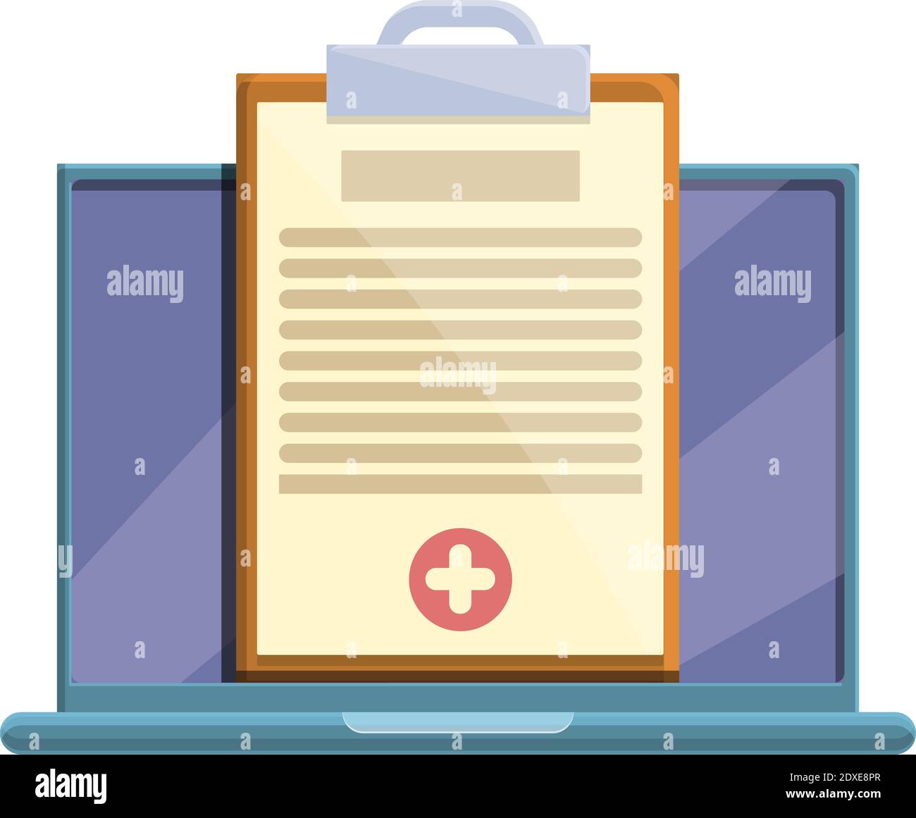 Telemedicine laptop icon. Cartoon of telemedicine laptop vector icon ...