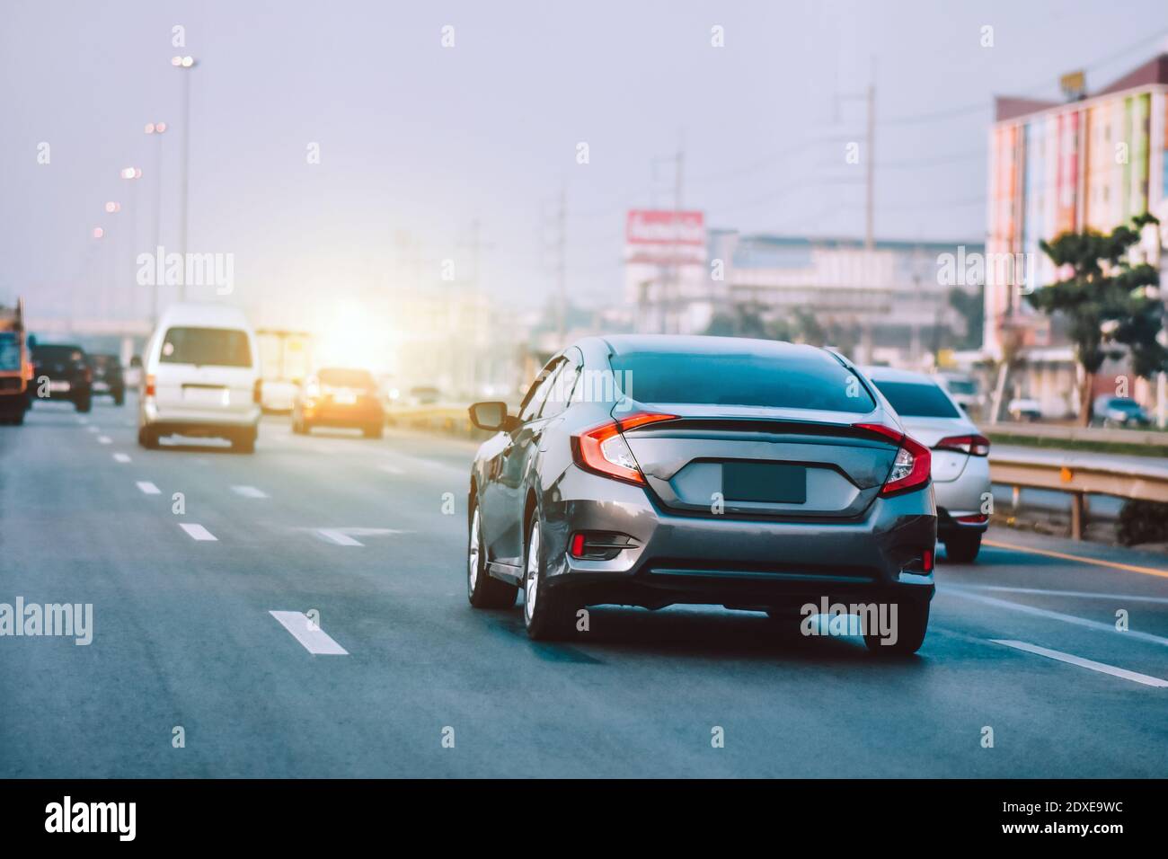 Car driving speed on highway road Stock Photo - Alamy