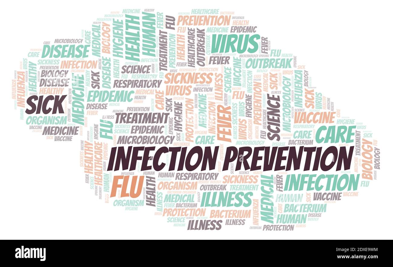 Infection Prevention typography word cloud create with text only Stock ...