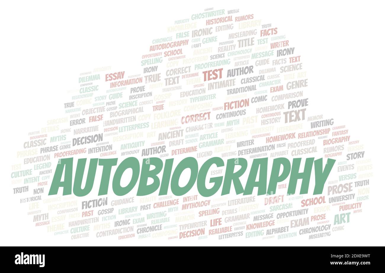 Autobiography typography word cloud create with text only Stock Photo ...