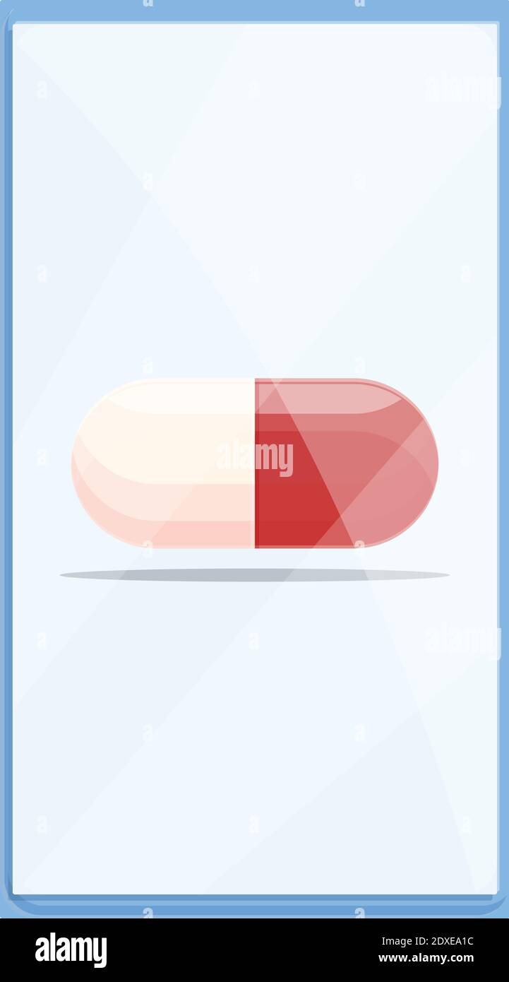 Telemedicine capsule pill icon. Cartoon of telemedicine capsule pill ...